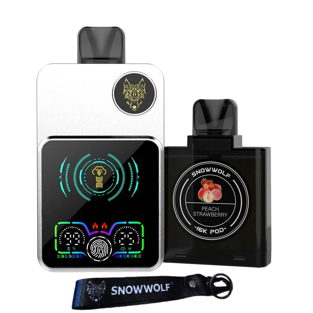 SNOWWOLF 16K Puff Peach Strawberry Disposal Pod